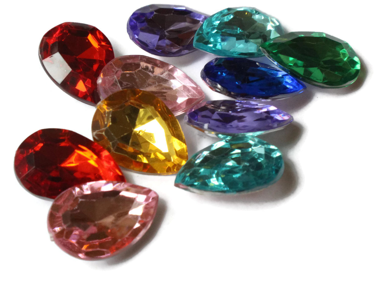 10 18mm Mixed Color Teardrop Plastic Cabochons – Smileyboy Beads