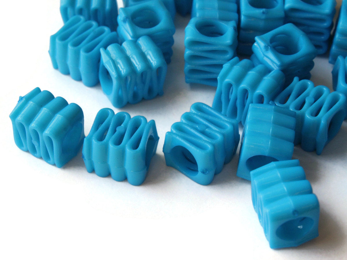 30 14mm Blue Ribbon Acrylic Beads Plastic Rectangle Beads – Smileyboy Beads